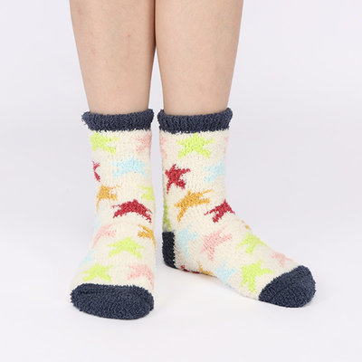 new  Custom cheap Colorful girl's Cartoon Pattern Stars slipper socks Women soft Candy Color Ankle Socks