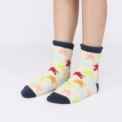 new  Custom cheap Colorful girl's Cartoon Pattern Stars slipper socks Women soft Candy Color Ankle Socks