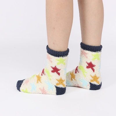new  Custom cheap Colorful girl's Cartoon Pattern Stars slipper socks Women soft Candy Color Ankle Socks