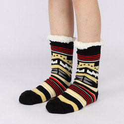Girls Slipper Socks Thick Warm Fuzzy plush lined Winter Socks Christmas Stockings women non-skid slipper sock