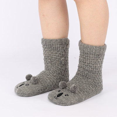 wholesale 3D animal design indoor warm soft fuzzy sleep socks women cozy winter slippers sock with fashion pattern