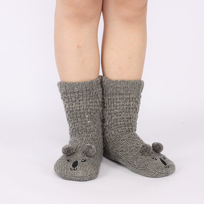 wholesale 3D animal design indoor warm soft fuzzy sleep socks women cozy winter slippers sock with fashion pattern
