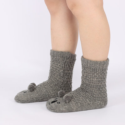 wholesale 3D animal design indoor warm soft fuzzy sleep socks women cozy winter slippers sock with fashion pattern