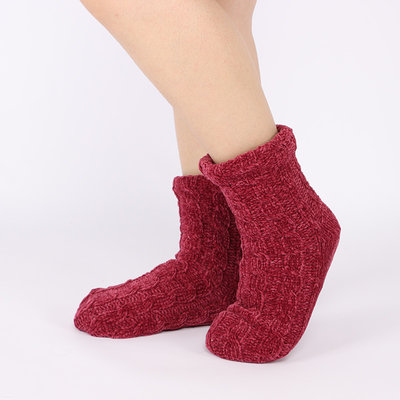 new Winter Fuzzy thick solid color Socks for Women Anti-skid Warm Cozy Socks ladies Fluffy slipper Socks