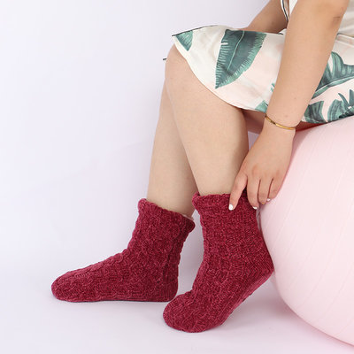 new Winter Fuzzy thick solid color Socks for Women Anti-skid Warm Cozy Socks ladies Fluffy slipper Socks