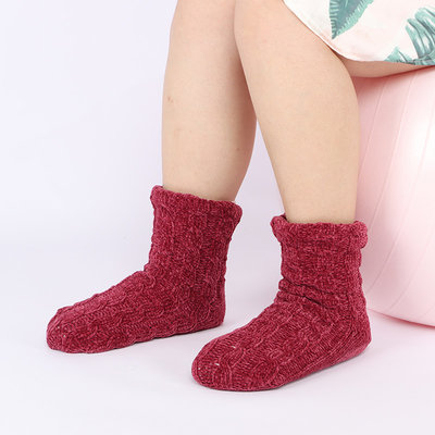 new Winter Fuzzy thick solid color Socks for Women Anti-skid Warm Cozy Socks ladies Fluffy slipper Socks