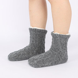 new Winter Fuzzy thick solid color Socks for Women Anti-skid Warm Cozy Socks ladies Fluffy slipper Socks