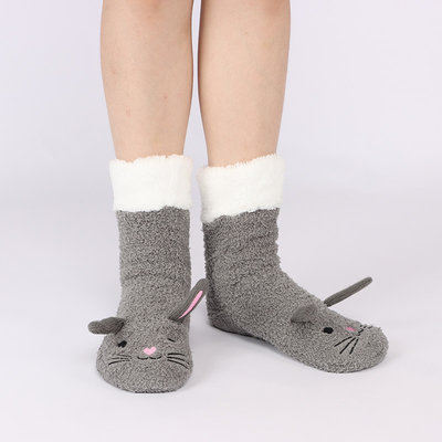 Ladies Super Soft Warm Cute Animal Home Socks Fleece Lined Knitted Sock Winter Thermal Fuzzy slipper Socks