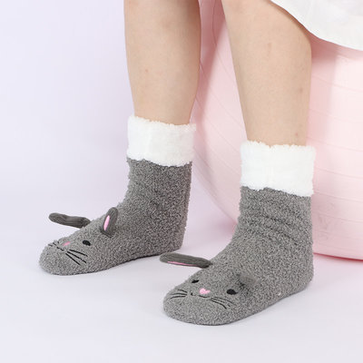 Ladies Super Soft Warm Cute Animal Home Socks Fleece Lined Knitted Sock Winter Thermal Fuzzy slipper Socks