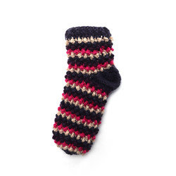 Custom Fashion Cute Stripes Winter Women Thick Thermal Fuzzy Christmas Fluffy socks blue striped floor Socks