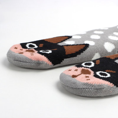 Women Cheap Animal Knitted Winter Home Indoor Slipper Socks With Plush Sherpa Lining In Stock Ladies warm socks