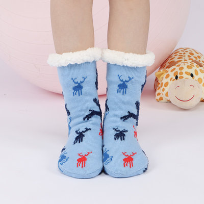 Wholesale Winter Thick Warm Christmas Sleep Socks For Women Adult cute Deer Pattern Home Floor Socks