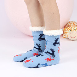 Wholesale Winter Thick Warm Christmas Sleep Socks For Women Adult cute Deer Pattern Home Floor Socks
