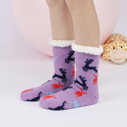 Wholesale Winter Thick Warm Christmas Sleep Socks For Women Adult cute Deer Pattern Home Floor Socks