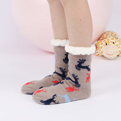 Wholesale Winter Thick Warm Christmas Sleep Socks For Women Adult cute Deer Pattern Home Floor Socks