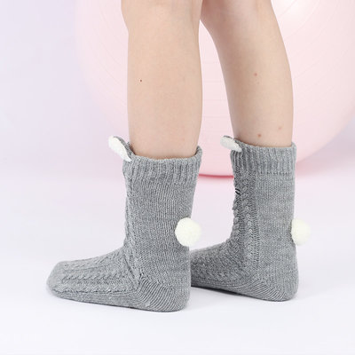 Cartoon animal Thick warm fluffy faux fur Mid-calf Length Women Knitted Socks Winter Soft Room Shoe Socks  slipper sock