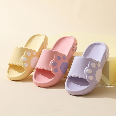 Slippers women summer home thick bottom non-slip indoor shoes wholesale couple household bear claw men flat sandals