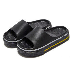 Wholesale household Men EVA thick bottom Classic summer Color Stroke sandals couple bathroom non-slip women slides slipper