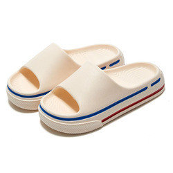 Wholesale household Men EVA thick bottom Classic summer Color Stroke sandals couple bathroom non-slip women slides slipper