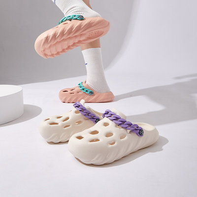 Summer Hole Shoes EVA Candy color cute chain decorate Hollow slippers Cute Non-Slip Breathable women Sandals