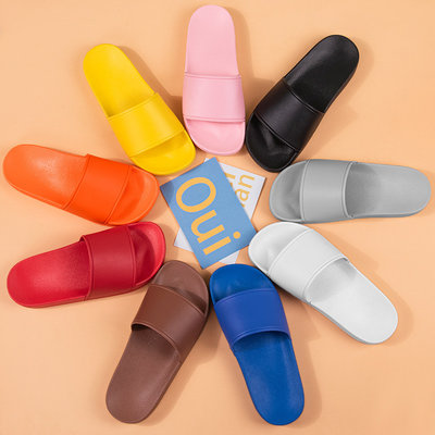 Wholesale High Fashion Sandals custom Logo Summer Men PVC Nude color slippers New Designs Flat women home indoor shoes slides