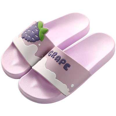 Hot sale New women slippers summer home shoes bath non-slip cute cartoon couple fruit indoor summer flat sandals