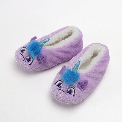 wholesale New products hot style unicorn indoor home slippers purple cartoon unicorn slippers Farley velvet slippers