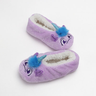 wholesale New products hot style unicorn indoor home slippers purple cartoon unicorn slippers Farley velvet slippers
