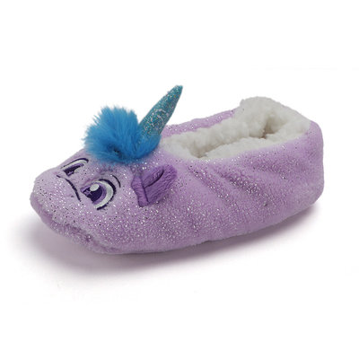 wholesale New products hot style unicorn indoor home slippers purple cartoon unicorn slippers Farley velvet slippers
