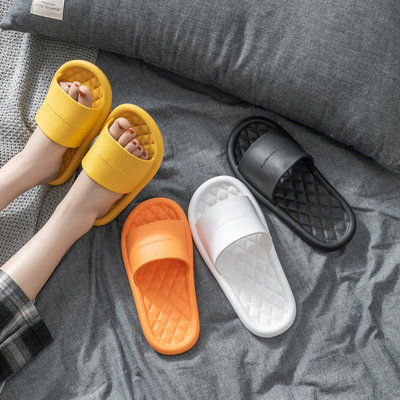 2021 summer solid color sandals for couples indoor bathing waterproof non-slip slippers soft and durable flip-flops
