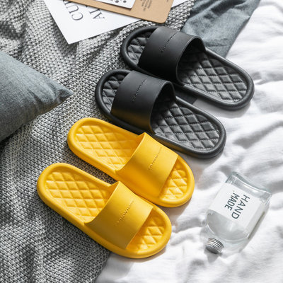 2021 summer solid color sandals for couples indoor bathing waterproof non-slip slippers soft and durable flip-flops