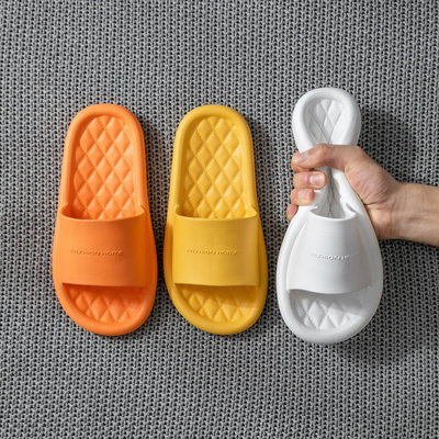 2021 summer solid color sandals for couples indoor bathing waterproof non-slip slippers soft and durable flip-flops