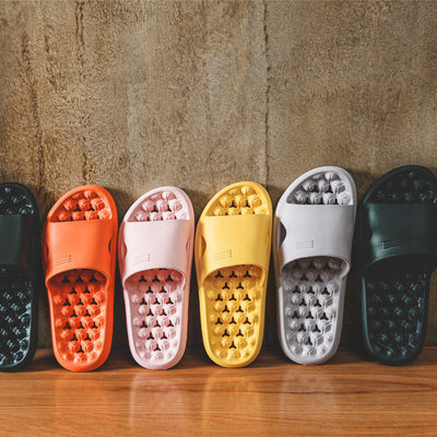 2021 summer new unisex solid color bathroom slippers indoor non-slip home hollow leaking quick-drying sandals hole shoes