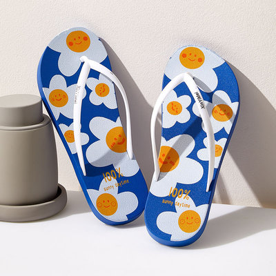 Flip-flops summer fashion outdoor wear beach shoes midsole sun flower women sandals and bathroom slippers