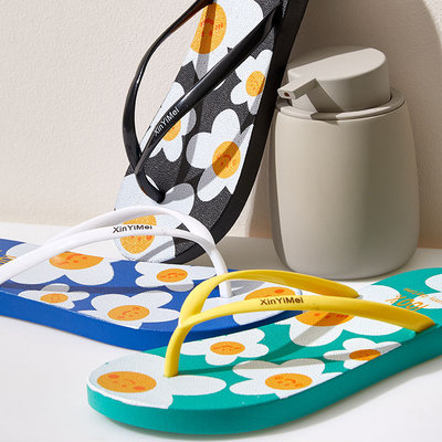 Flip-flops summer fashion outdoor wear beach shoes midsole sun flower women sandals and bathroom slippers