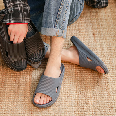 Wholesale solid color unisex slippers summer household bathroom non-slip thickened soft bottom casual sandals