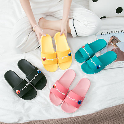 Summer new home fashion couple sandals home bathing non-slip shock absorption color matching slippers