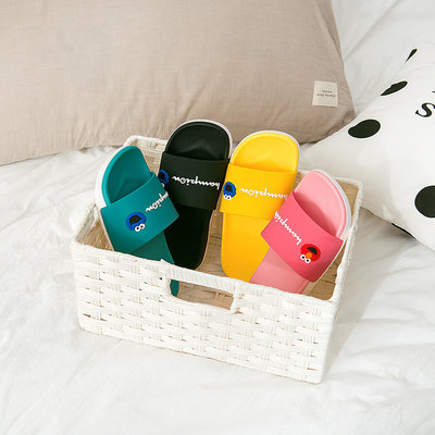 Summer new home fashion couple sandals home bathing non-slip shock absorption color matching slippers
