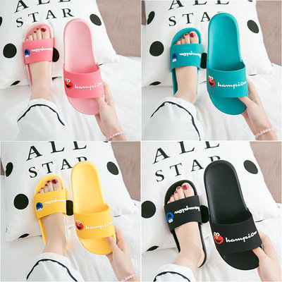 Summer new home fashion couple sandals home bathing non-slip shock absorption color matching slippers