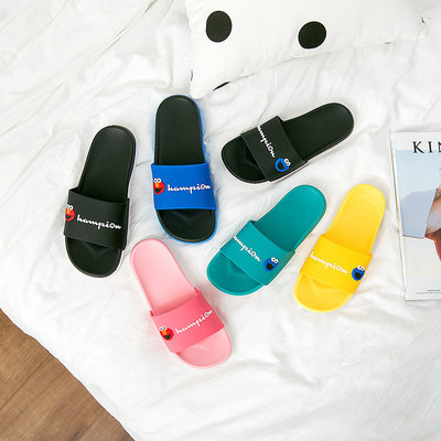 Summer new home fashion couple sandals home bathing non-slip shock absorption color matching slippers