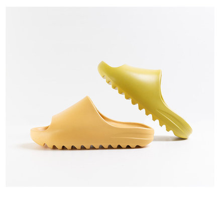 2021 summer thick-soled solid color waterproof sandals non-slip wear-resistant damping indoor couple shoes