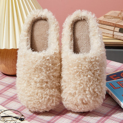 2021 autumn and winter new products fashion simple home indoor shoes couple soft plush warm slippers for men and women