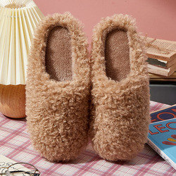 2021 autumn and winter new products fashion simple home indoor shoes couple soft plush warm slippers for men and women