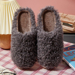 2021 autumn and winter new products fashion simple home indoor shoes couple soft plush warm slippers for men and women