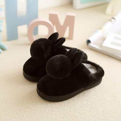 Hot sale New children cute slippers autumn winter cartoon plush ball warm girls home indoor shoes for kids
