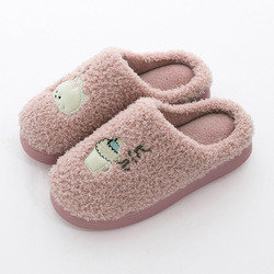 2021 new children cartoon Leisure rabbit slippers baby winter soft plush indoor non-slip home shoes with best price