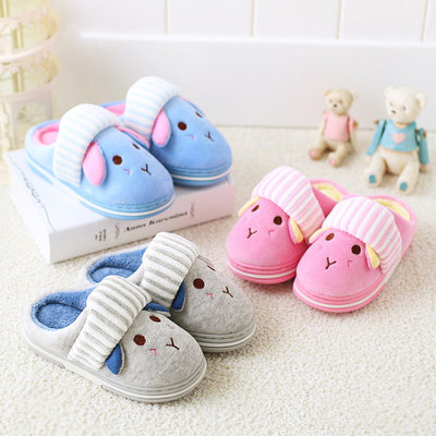 New design cute cartoon children slippers warm winter home for men and women indoor non-slip baby bedroom shoes