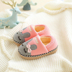 Hot selling fashion cartoon smile rabbit closed Toe Children Slippers Plush Winter Warm home indoor Shoes for Kids