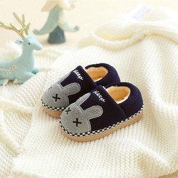 Hot selling fashion cartoon smile rabbit closed Toe Children Slippers Plush Winter Warm home indoor Shoes for Kids