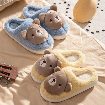 Couple fashion cute style high quality cheap bedroom shoes 2021 new winter female thick bottom home slippers